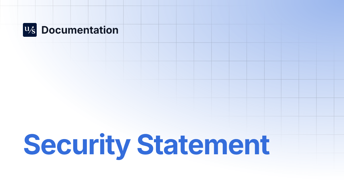 Security Statement | Documentation